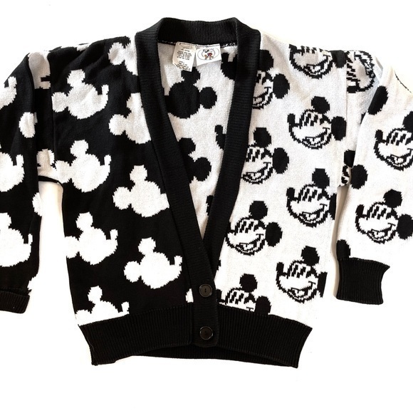mickey & co | Sweaters | Vintage Mickey Mouse Black And White Cardigan ...